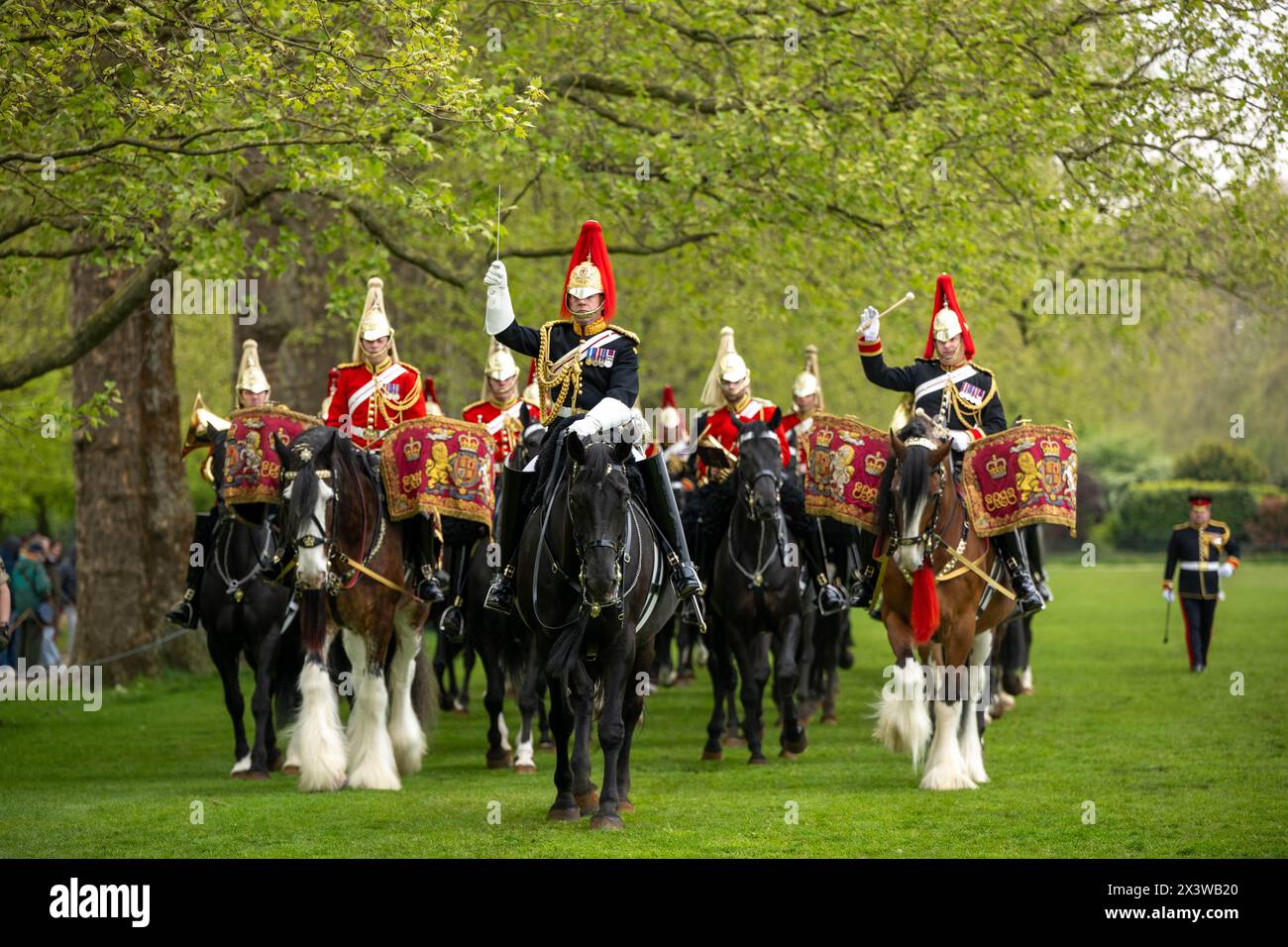 The lead officer acts as conductor for the band, note the kettle ...
