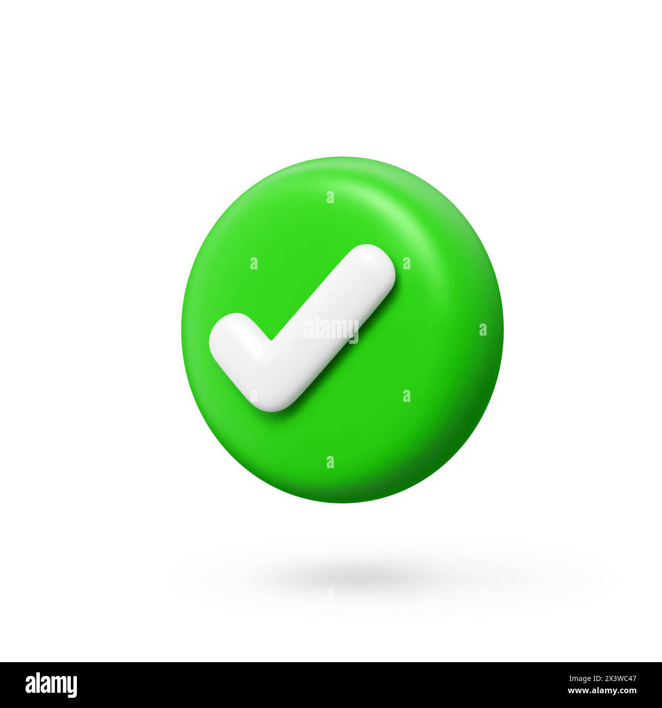 3d check icon, checklist tick, done mark. Green circle with a white ...