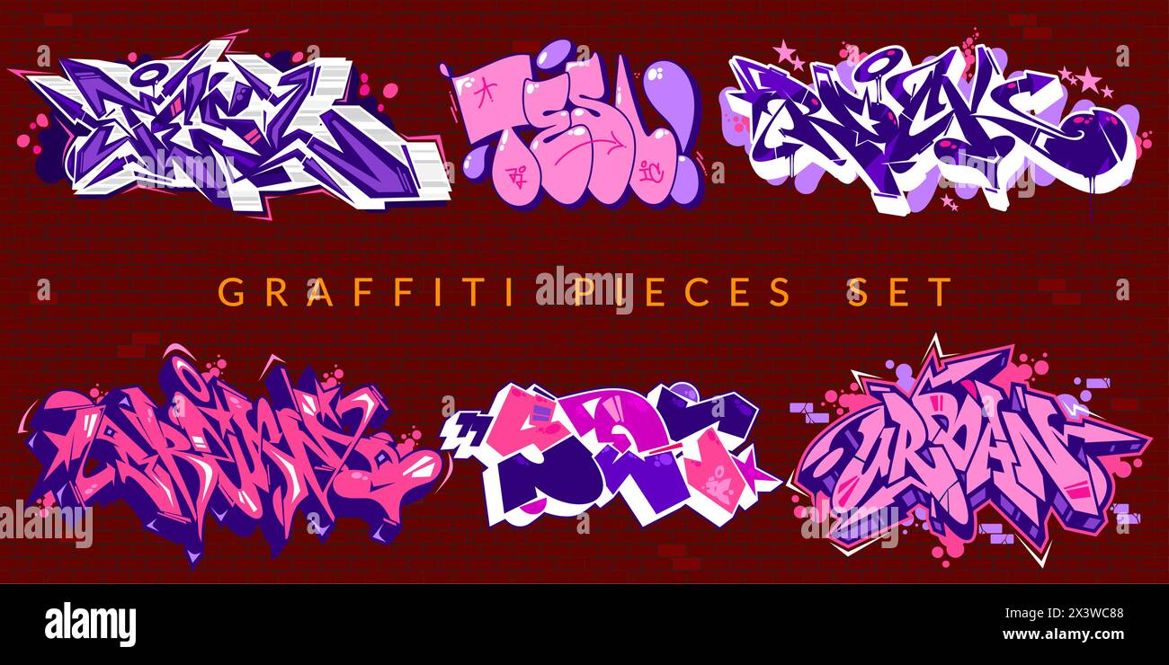 Cool Trendy Abstract Colorful Urban Graffiti Pieces Or Street Art ...