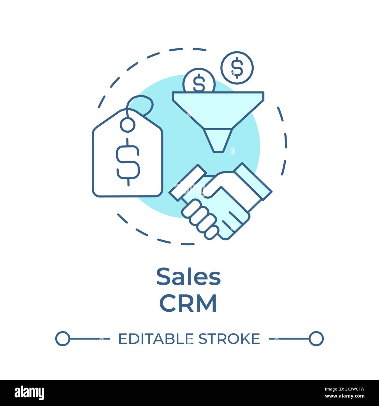 Sales management blue round Stock Vector Images - Alamy