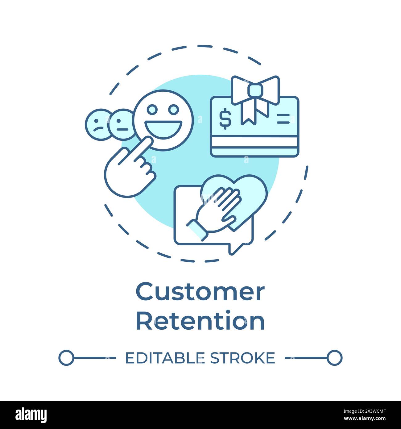 Customer retention soft blue concept icon Stock Vector Image & Art - Alamy