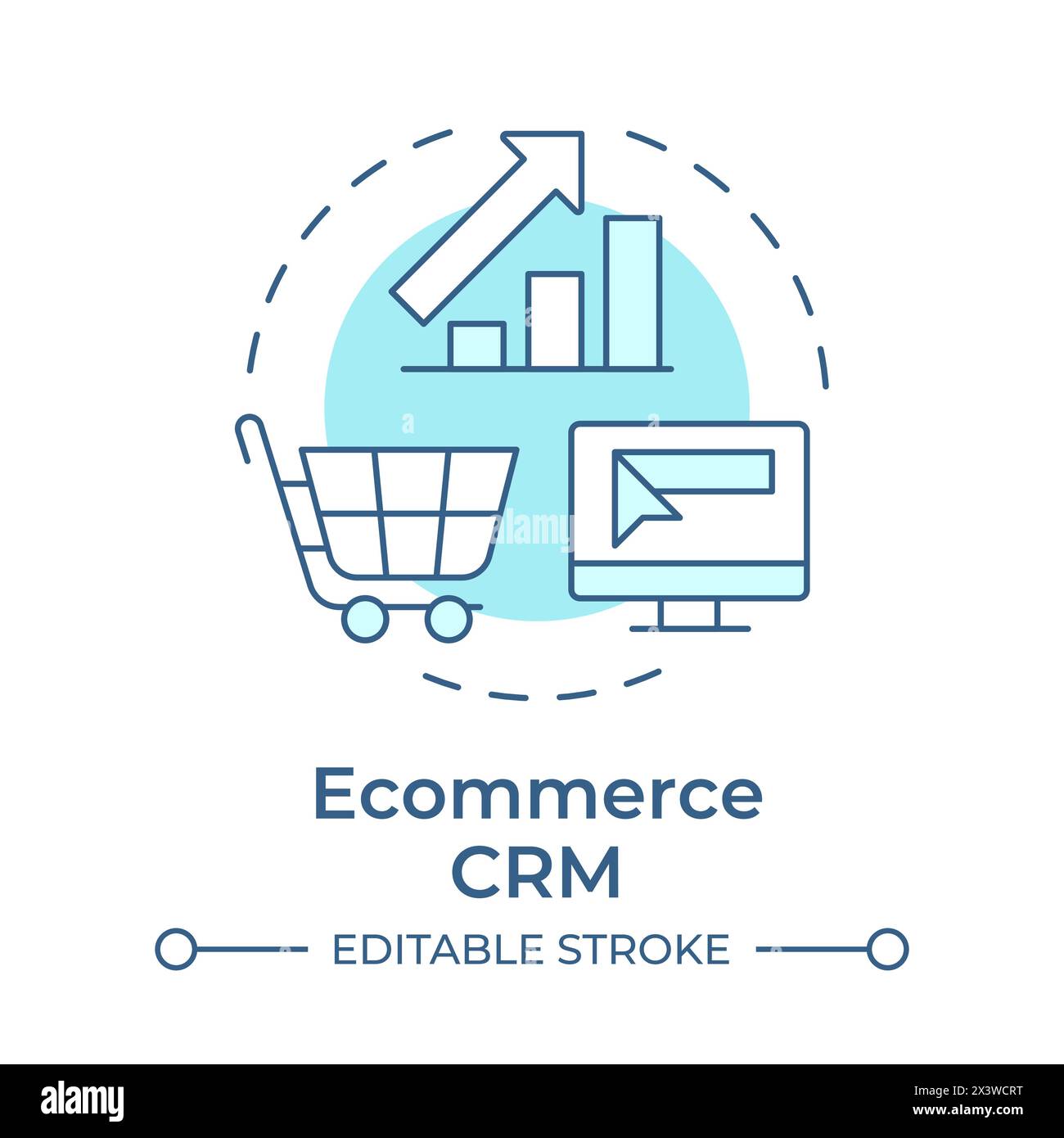 Ecommerce CRM soft blue concept icon Stock Vector Image & Art - Alamy