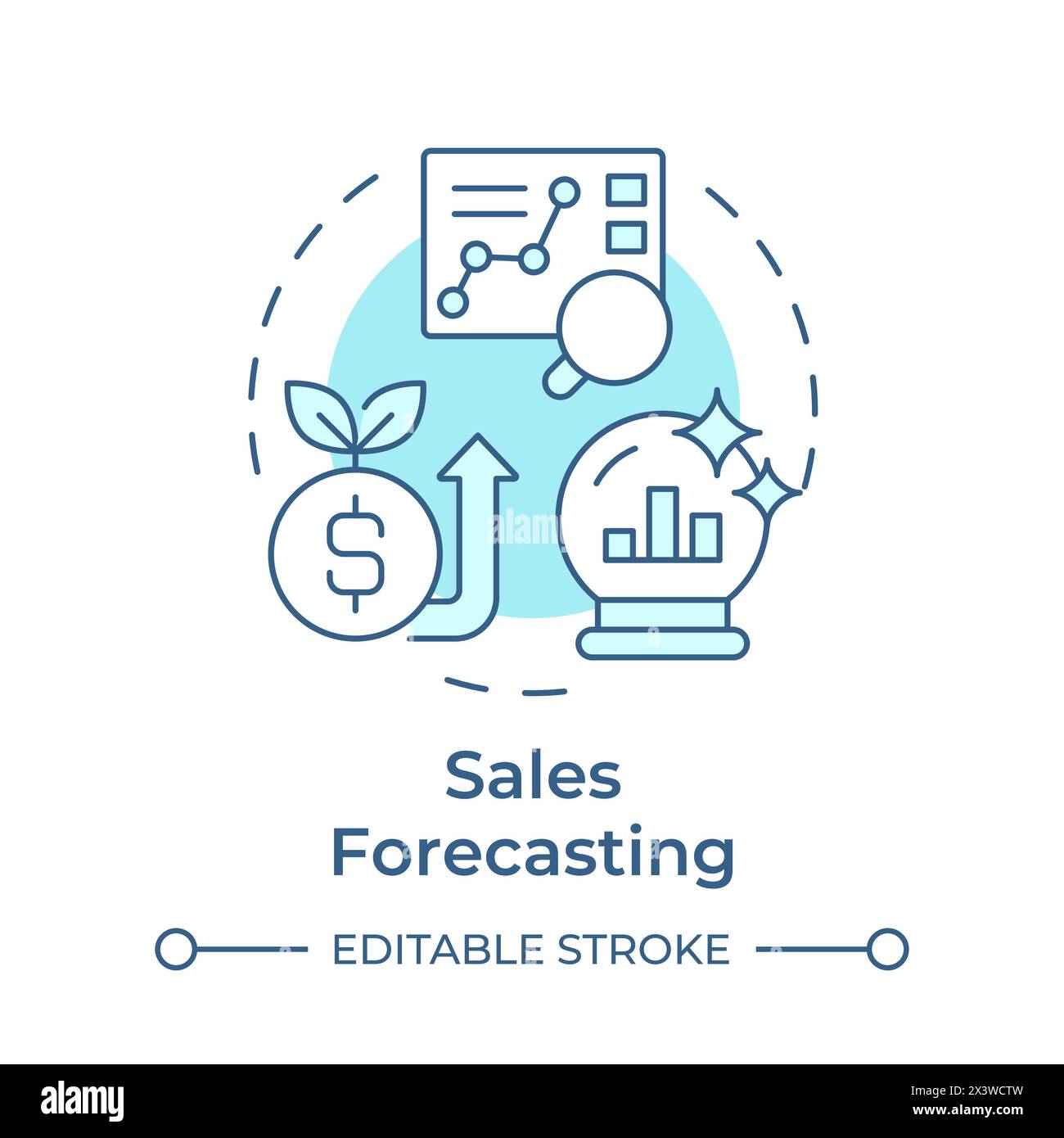 Sales forecasting soft blue concept icon Stock Vector Image & Art - Alamy