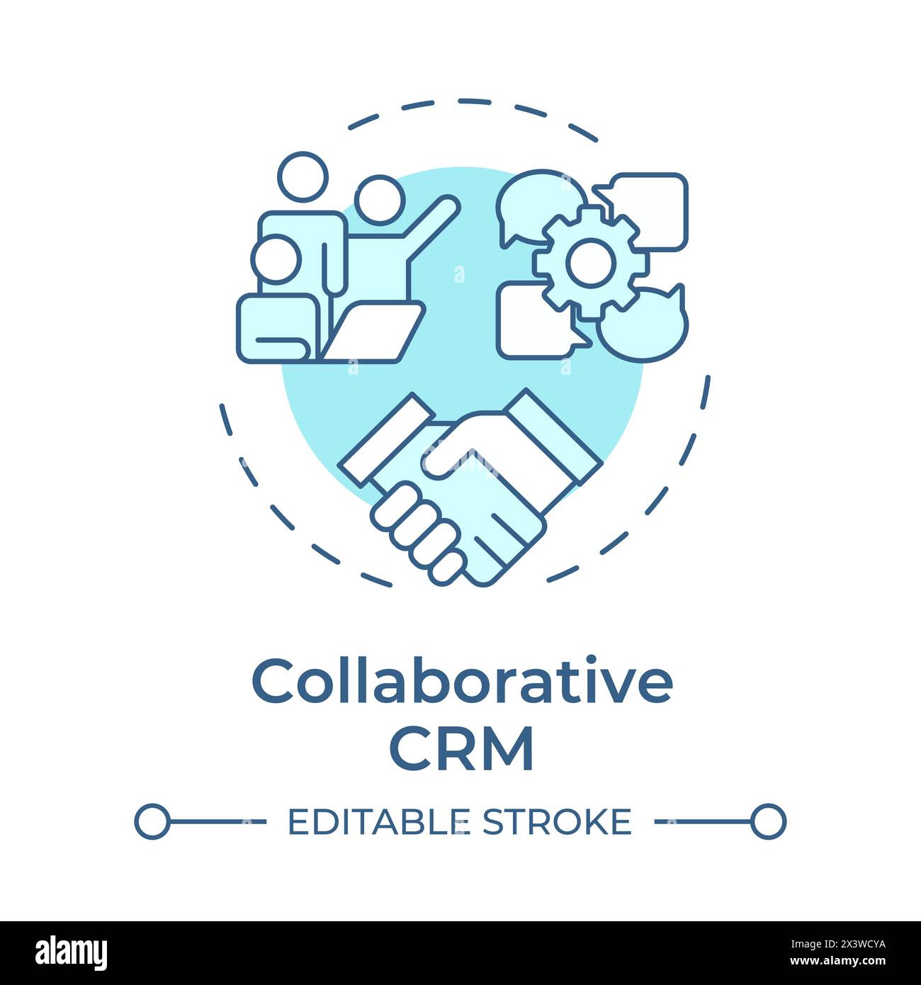 Collaborative CRM soft blue concept icon Stock Vector Image & Art - Alamy