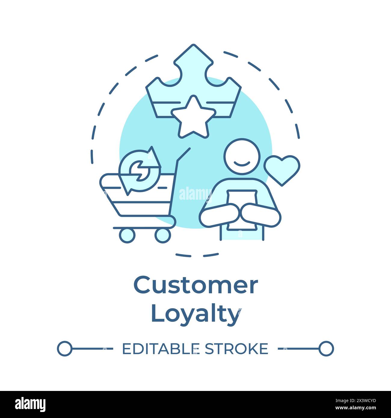 Customer loyalty soft blue concept icon Stock Vector Image & Art - Alamy
