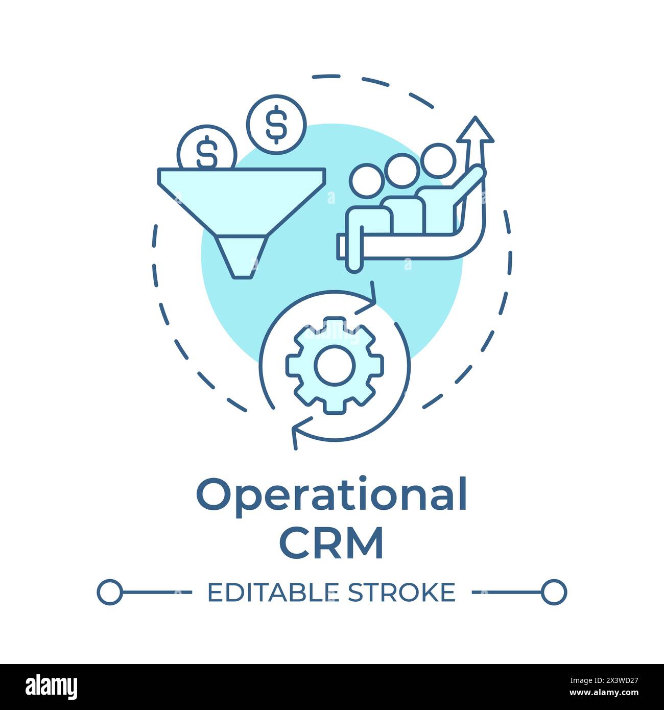 Operational CRM soft blue concept icon Stock Vector Image & Art - Alamy