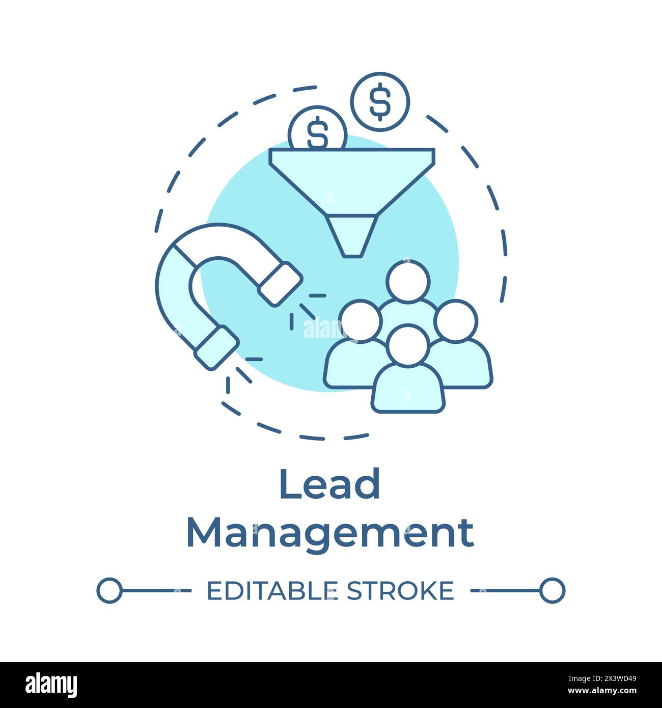 Lead management soft blue concept icon Stock Vector Image & Art - Alamy