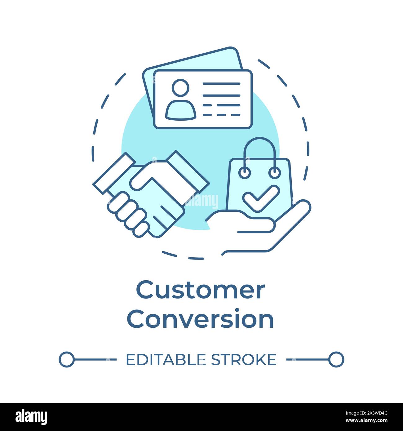 Customer conversion soft blue concept icon Stock Vector Image & Art - Alamy