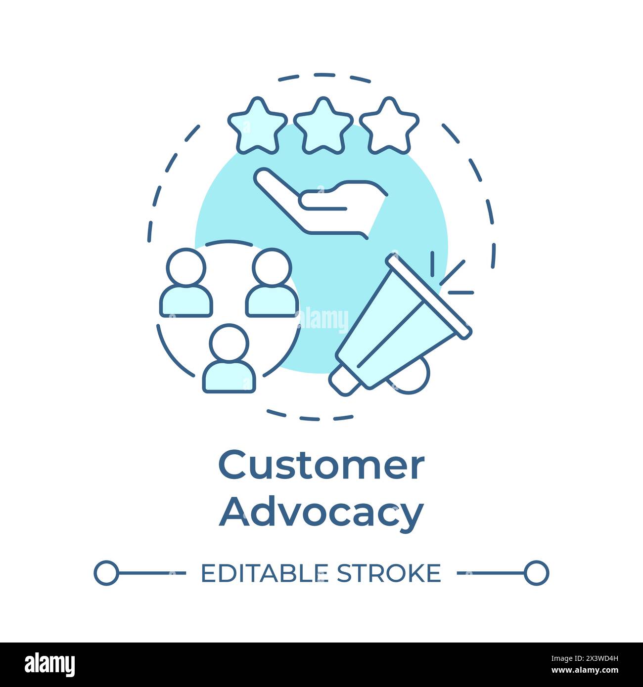 Customer advocacy soft blue concept icon Stock Vector Image & Art - Alamy