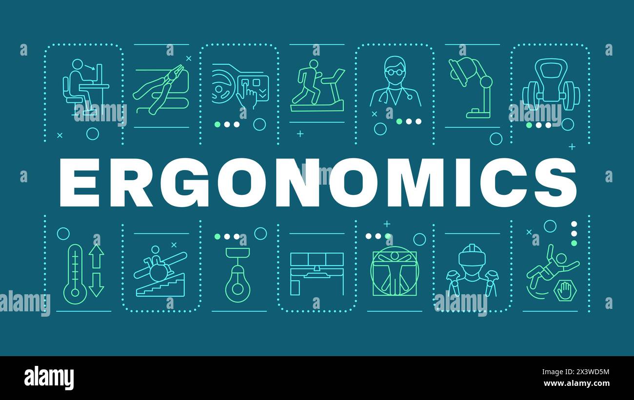 Ergonomics blue word concept Stock Vector Image & Art - Alamy