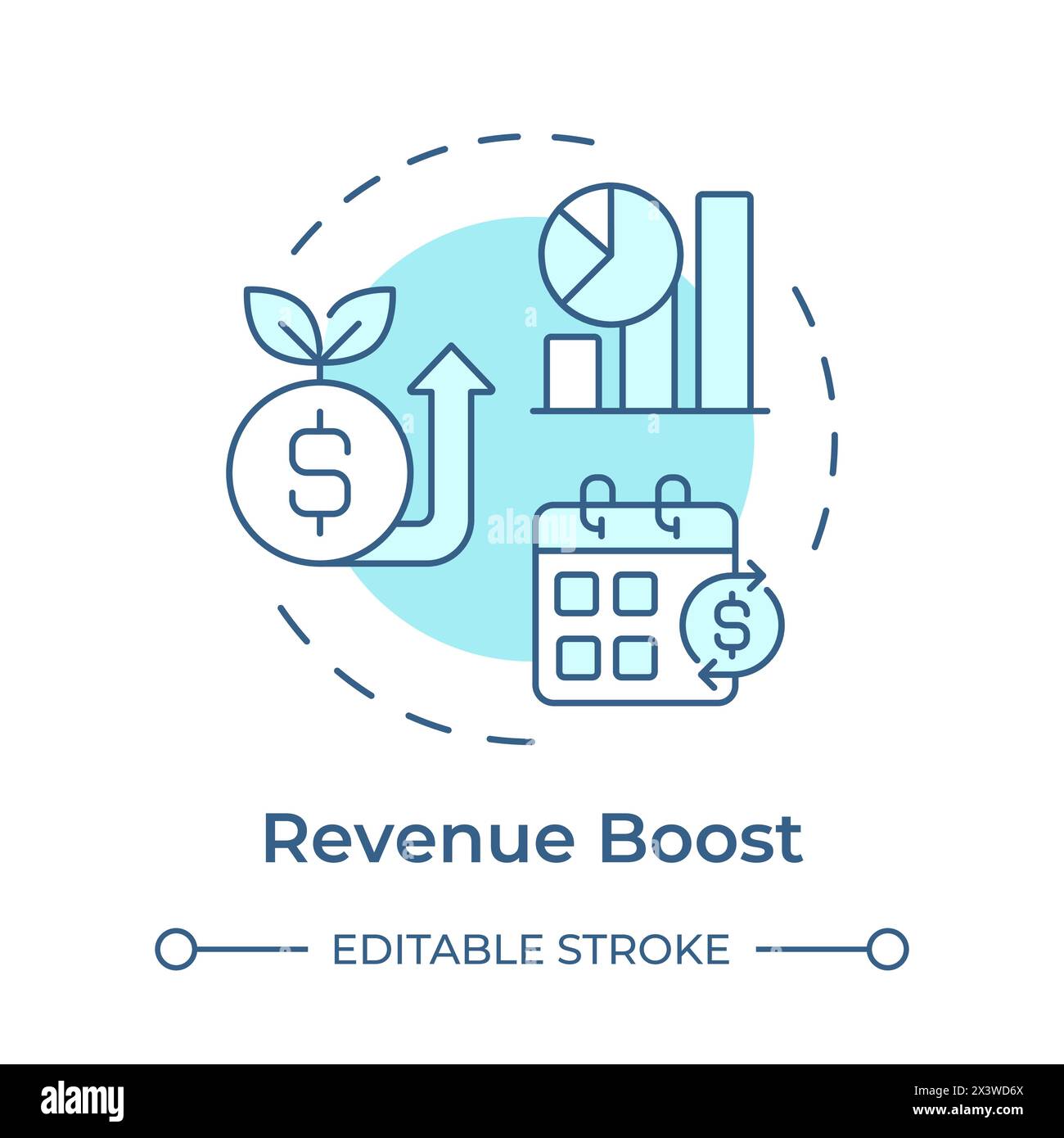 Revenue boost soft blue concept icon Stock Vector Image & Art - Alamy