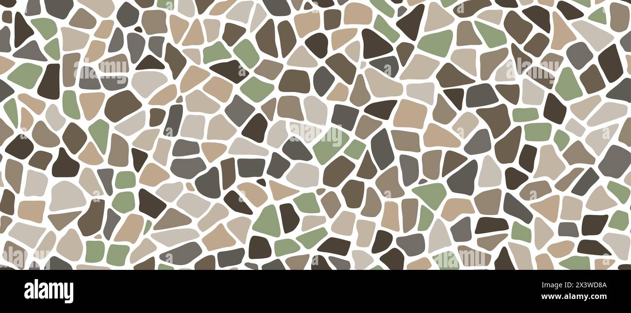 Mosaic pebble stone ground pattern with rock texture. Pebble, gravel ...