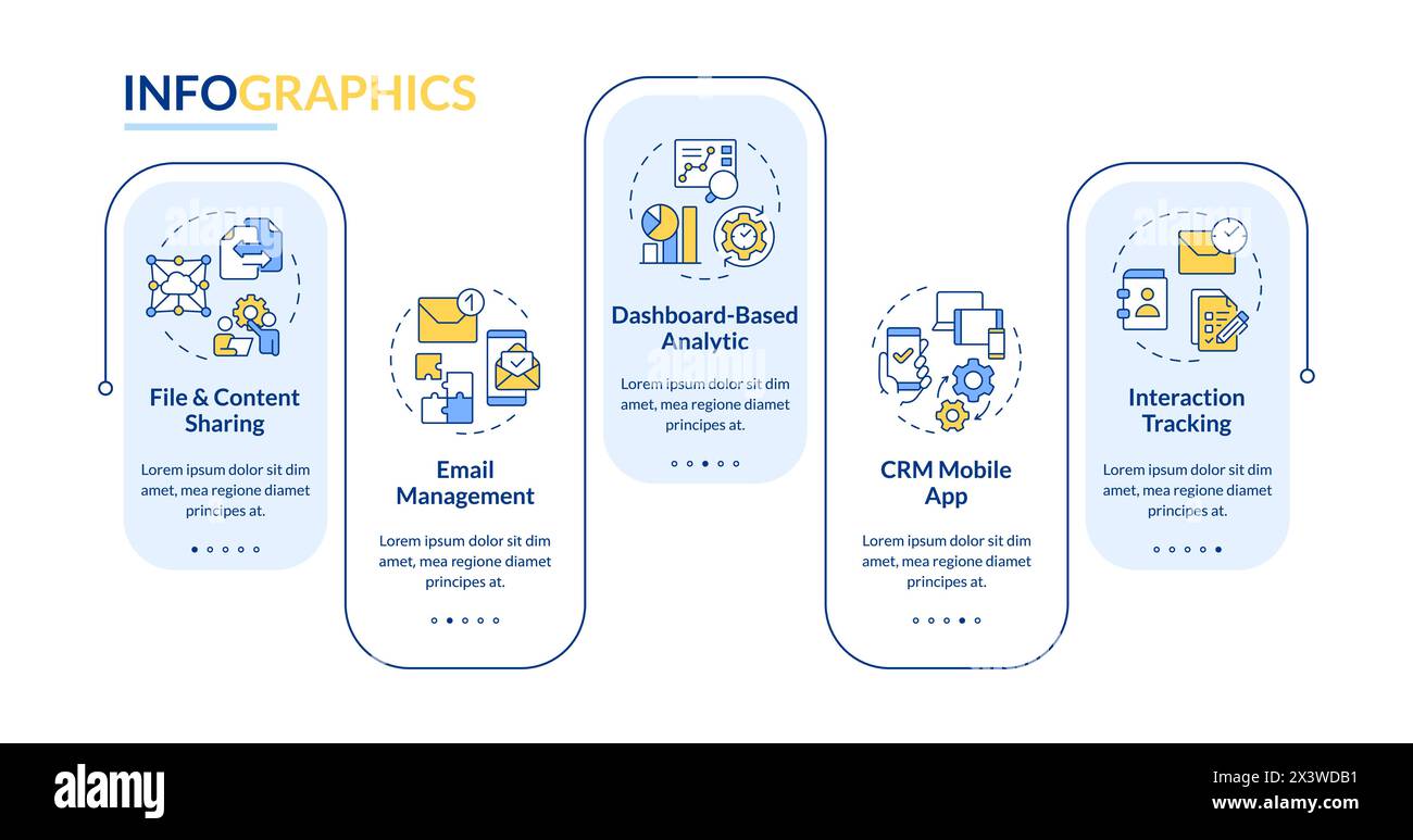 Customer relationship management systems rectangle infographic template ...