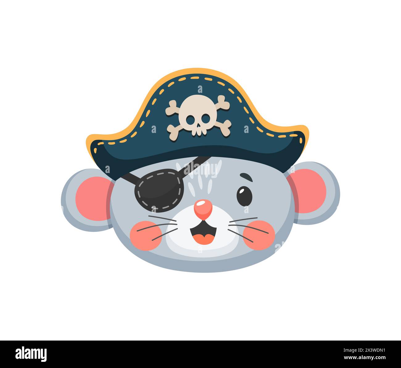 Cartoon mouse animal pirate, filibuster and corsair character, playful ...