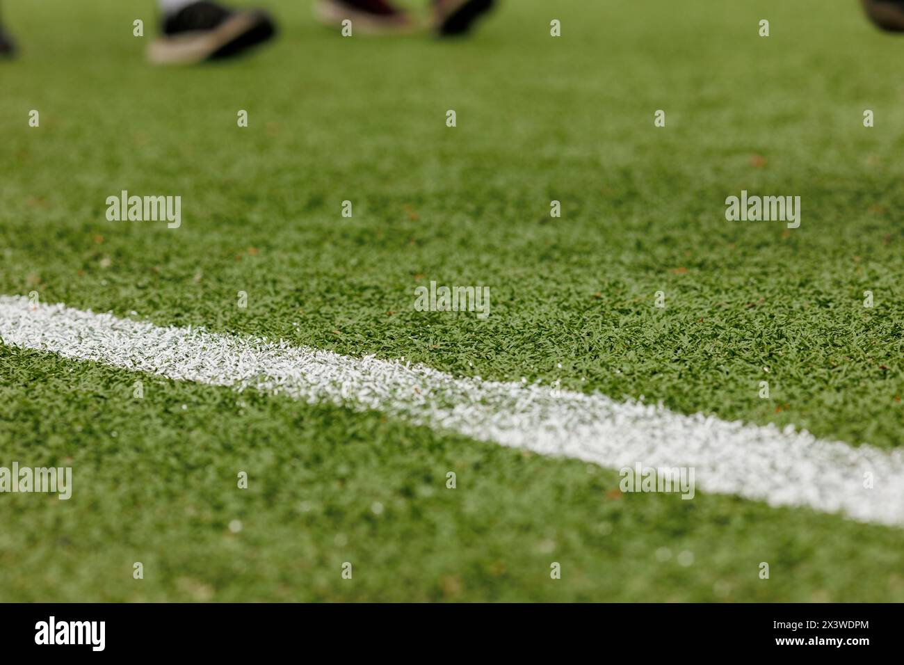 Green Soccer Field or Football Field front View with Grass Texture and ...