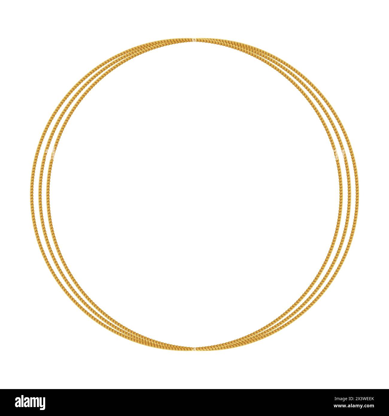 Gold twisted rope circle frame. Round rope border Stock Vector Image ...