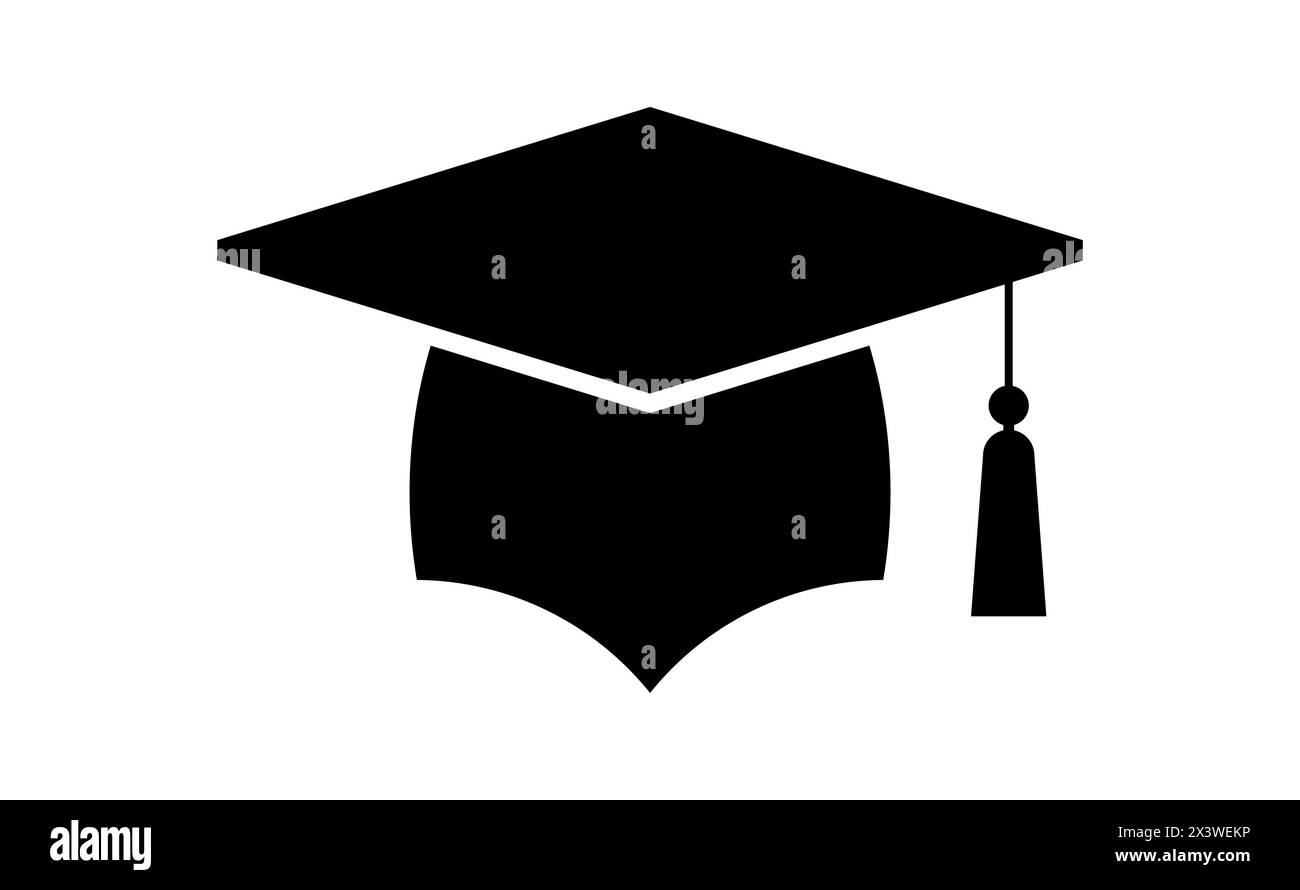 Graduation hat logo. Graduate cap flat sign Stock Vector Image & Art ...
