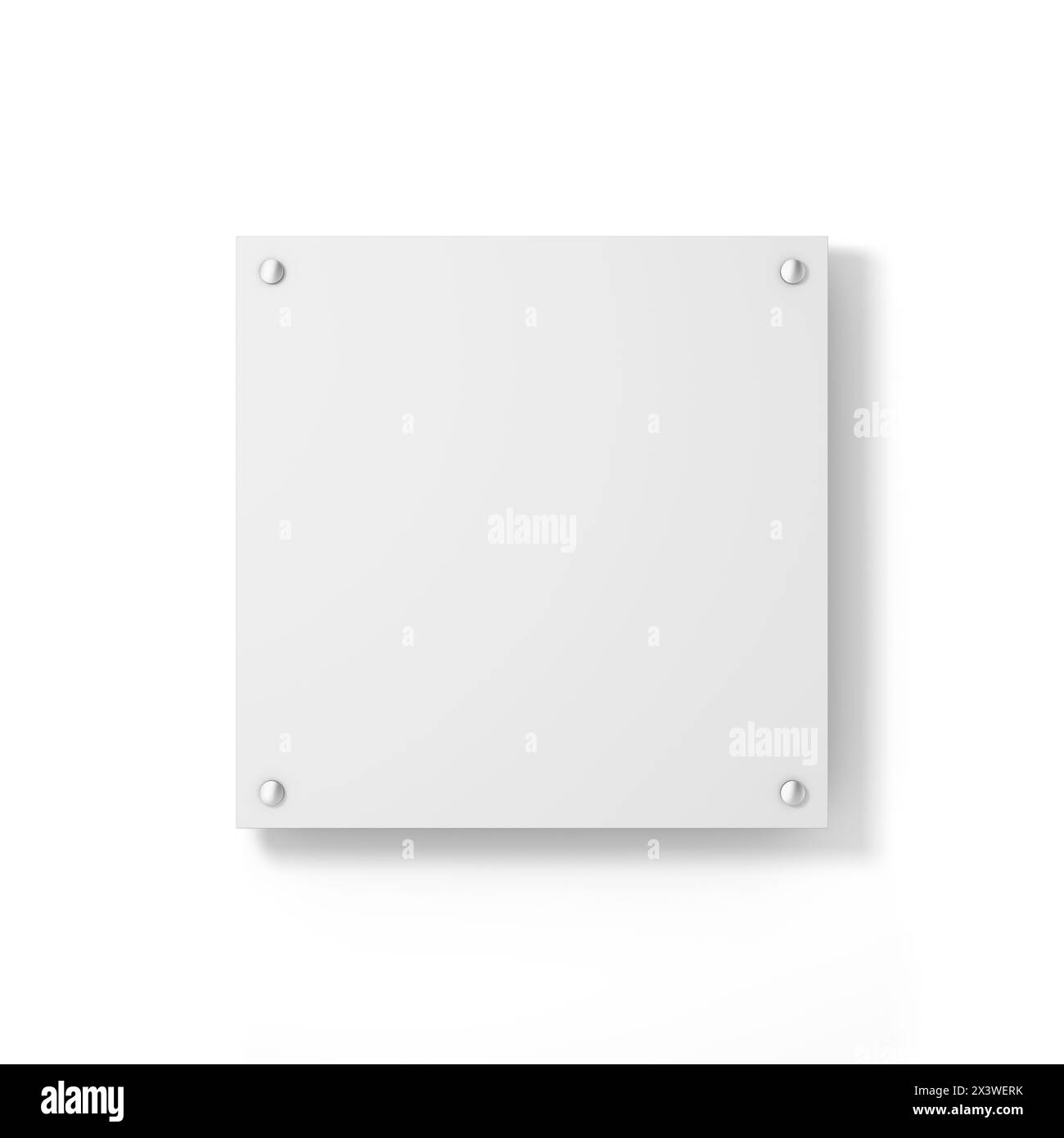 Square Nameplate Mockup 3D Rendering on Isolated Background Stock Photo ...