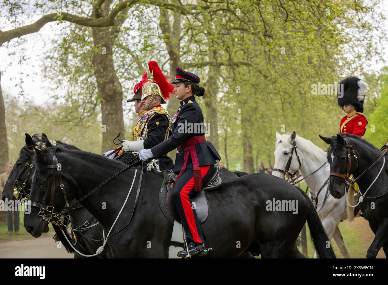 London, UK. 25th Apr, 2024. Officers of several British army mounted ...