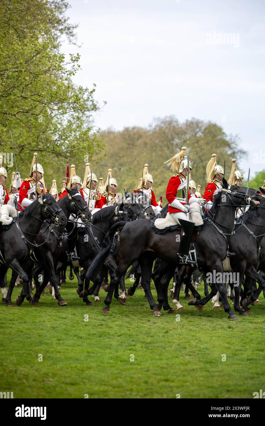 London, UK. 25th Apr, 2024. Massed ranks of the Household Division ...