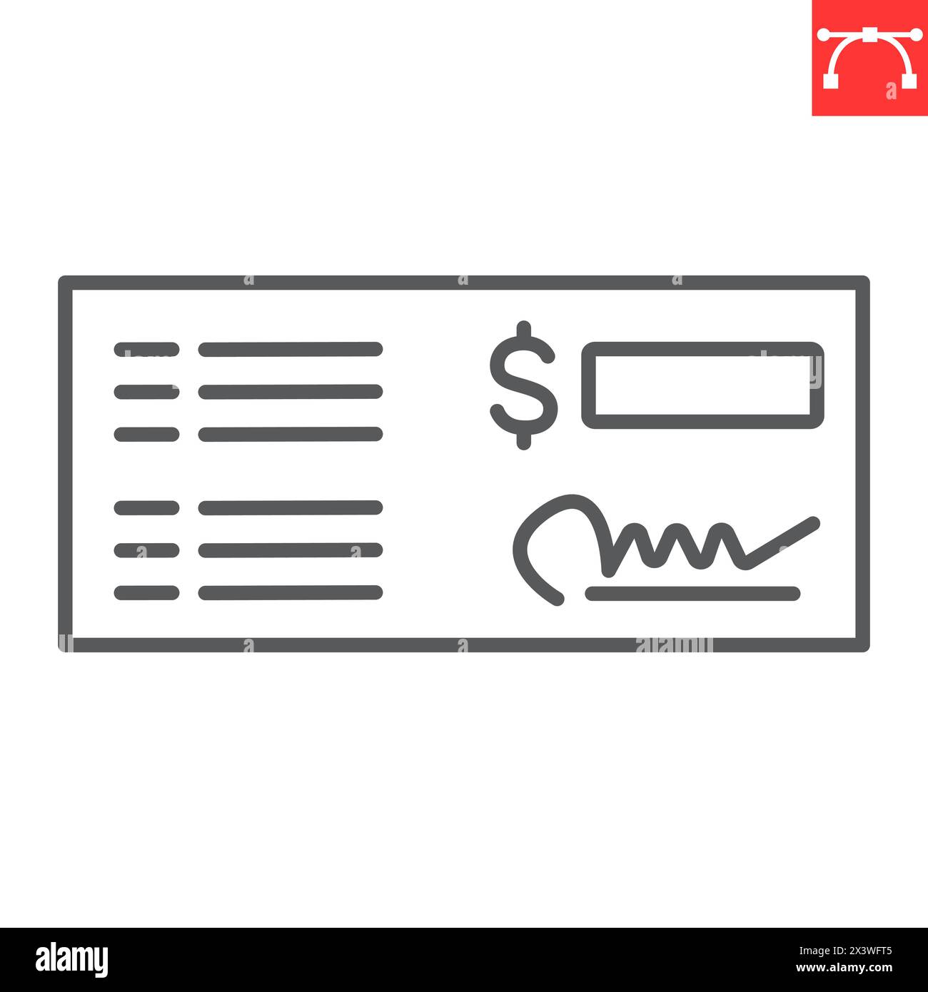 Silhouette bank cheque Stock Vector Images - Alamy