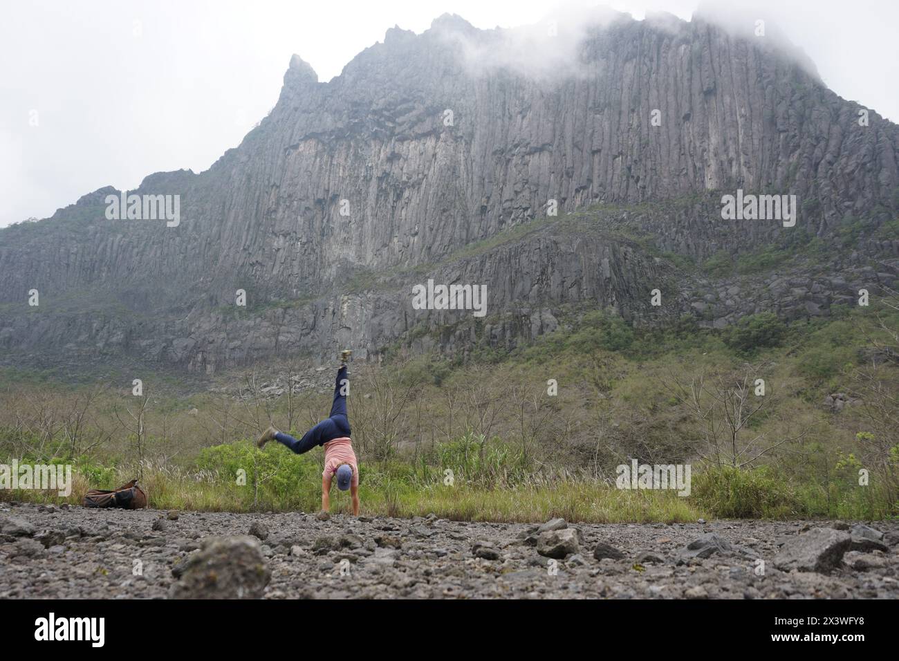 tourists holiday on Mount Kelud. Mount Kelud is one of the volcanoes in ...