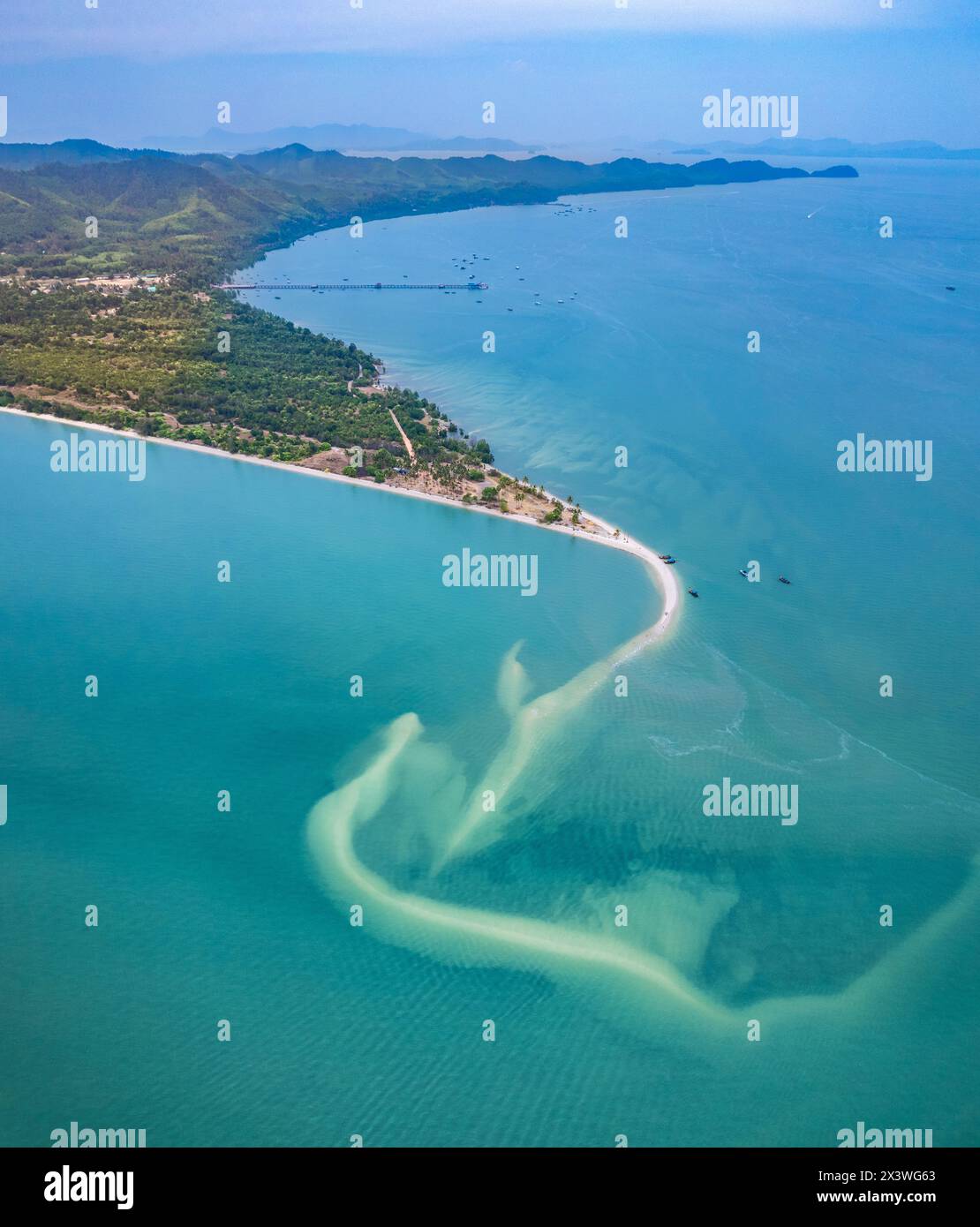 Aerial view of Laem Haad Beach in koh yao yai, Phang Nga, Thailand ...