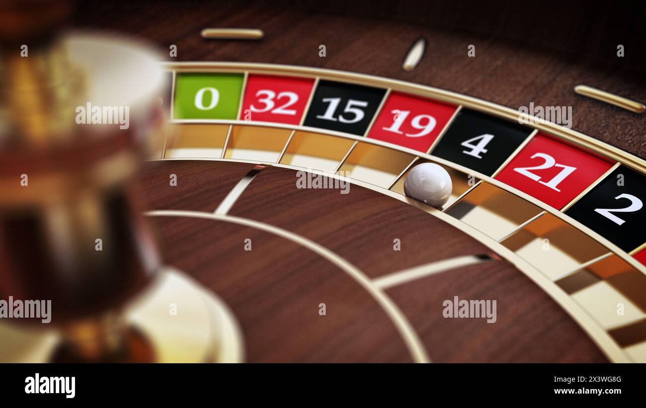 Roulette table spinning ball in hi-res stock photography and images - Alamy