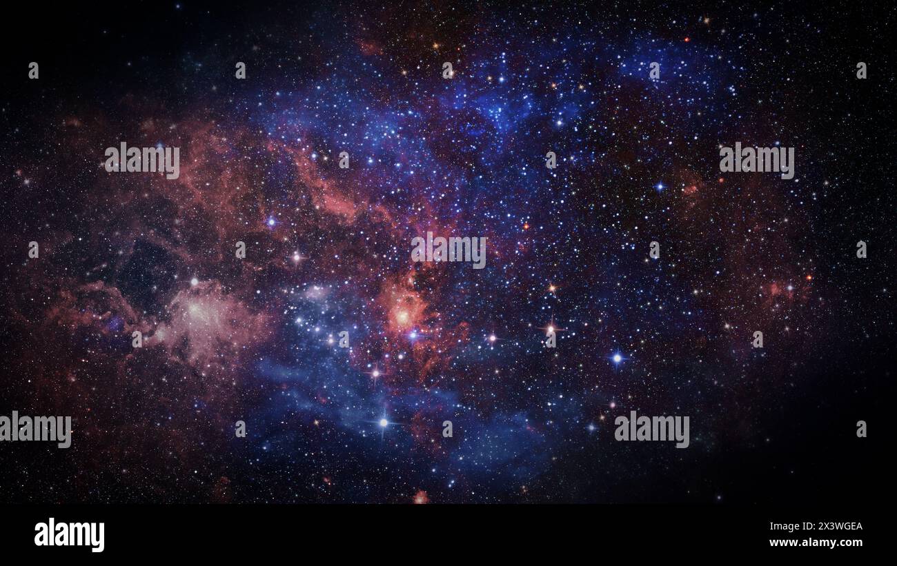 Space background with galaxies and shiny stars. 3D illustration Stock ...