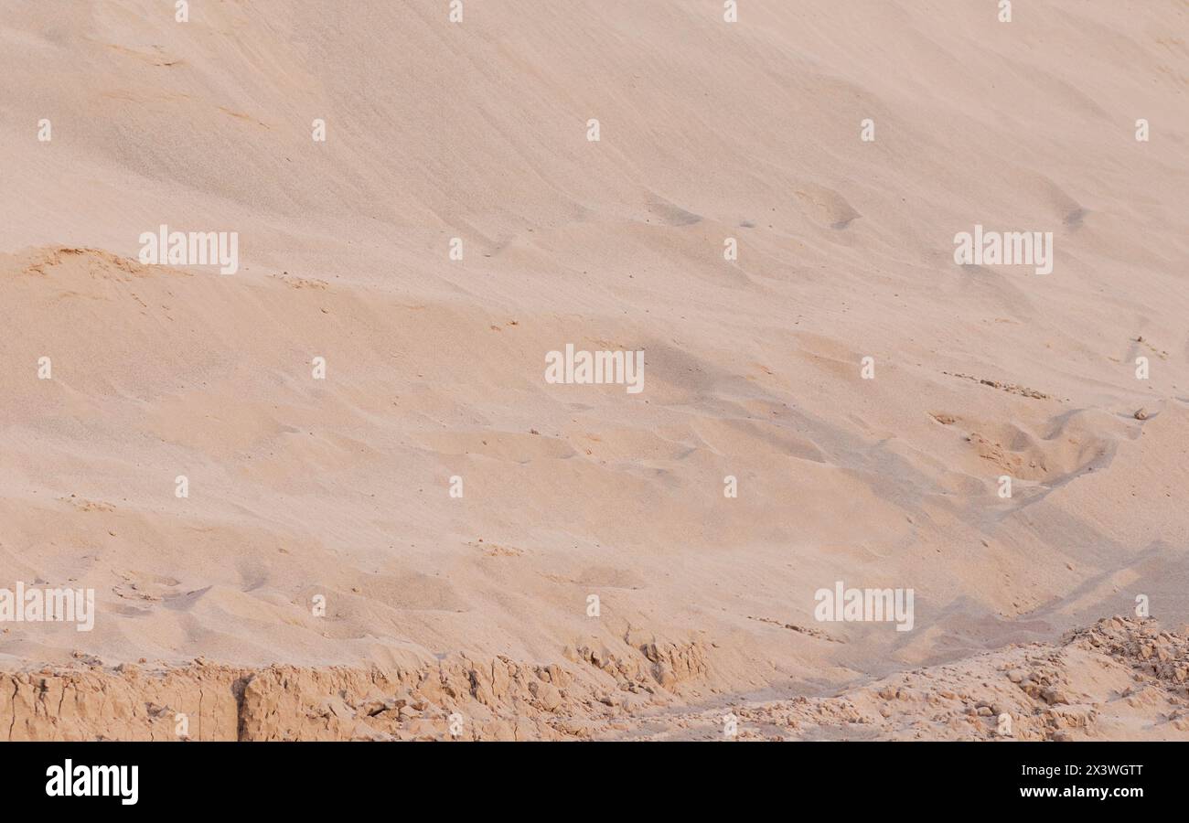 Sand dune hill in desert or sandstone. Nature, desert, beach. Copy ...