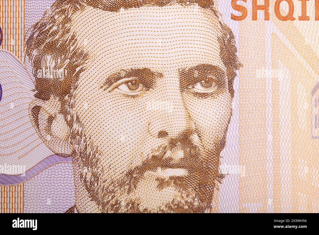 Naim Frasheri a closeup portrait from Albanian money - lek Stock Photo ...