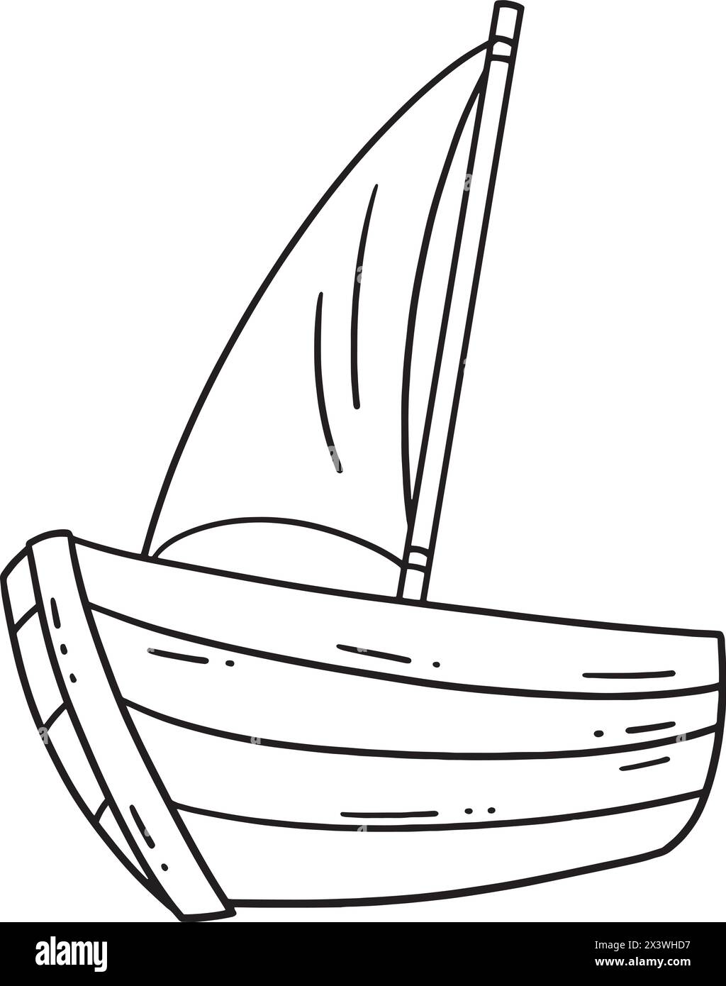 Boat Isolated Coloring Page for Kids Stock Vector Image & Art - Alamy