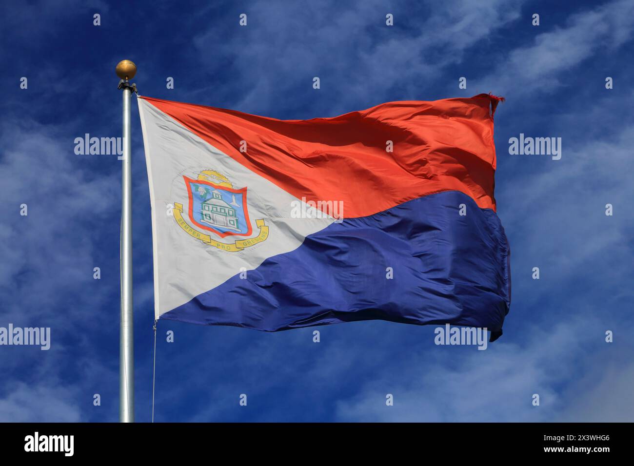 Caribbean, Sint Maarten,flag Stock Photo - Alamy