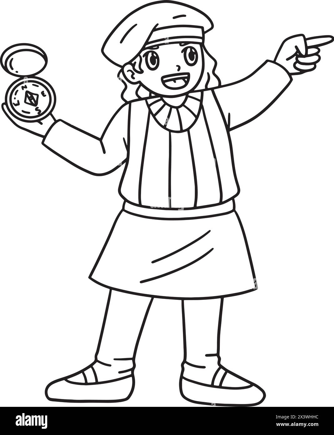 Columbus Day Explorer with Compass Isolated Stock Vector Image & Art ...