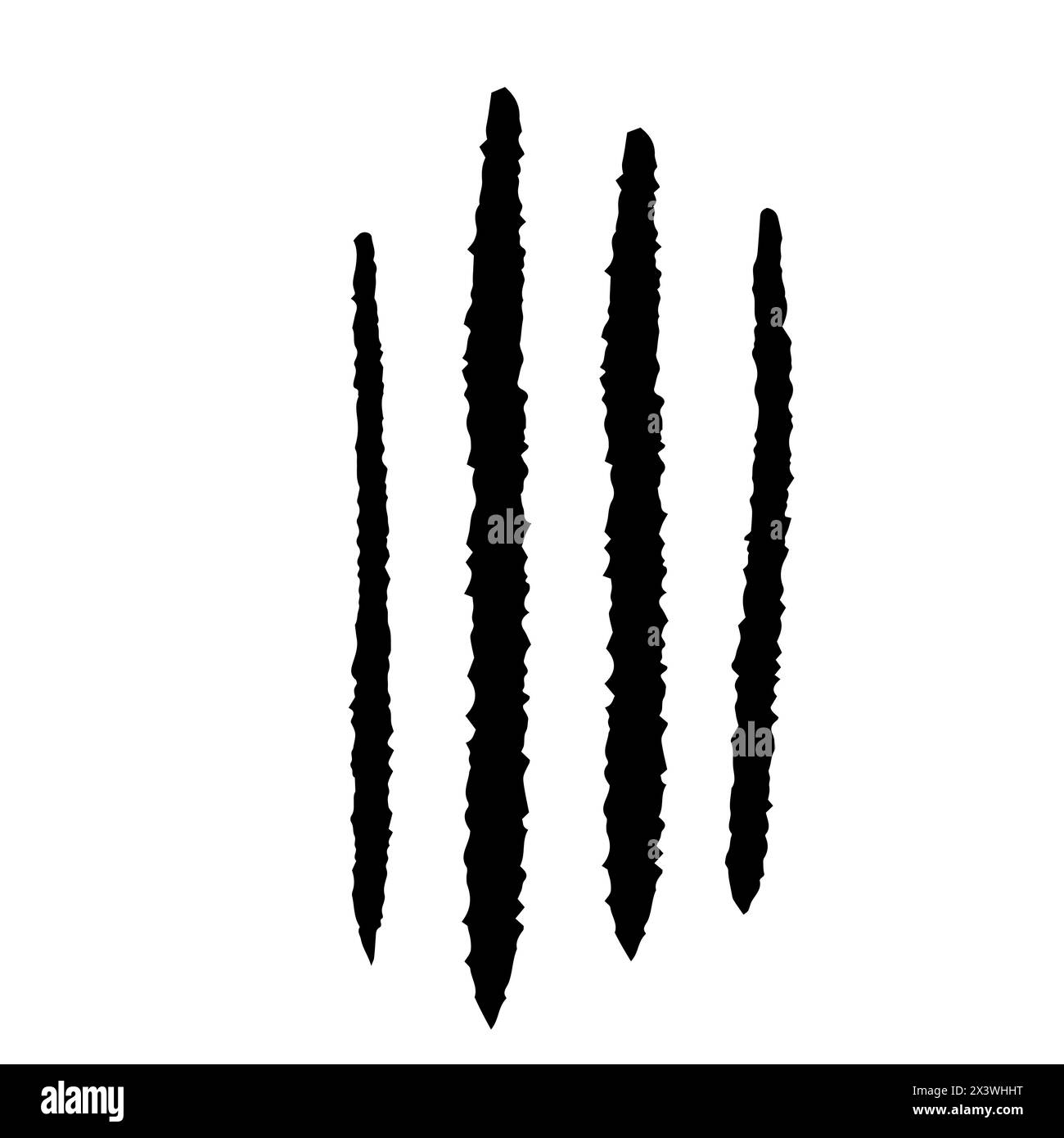 Clows scratches silhouette marks, cat or wild animal scrape track ...