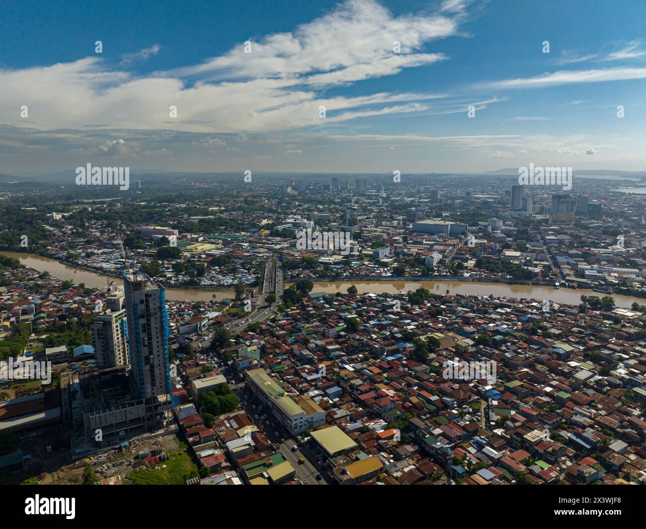 Residential area in riverside in Davao City. Mindanao, Philippines ...