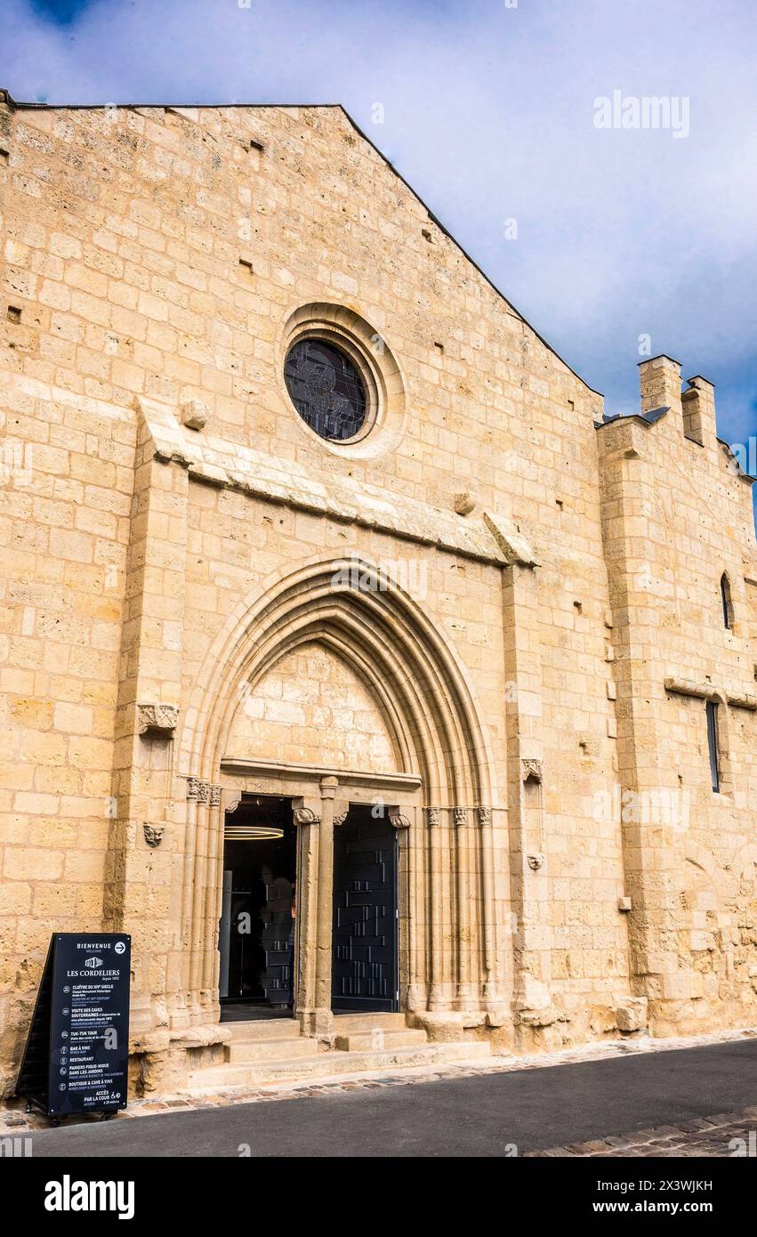 France, Gironde, Saint Emilion (UNESCO World Heritage Site), facade of ...