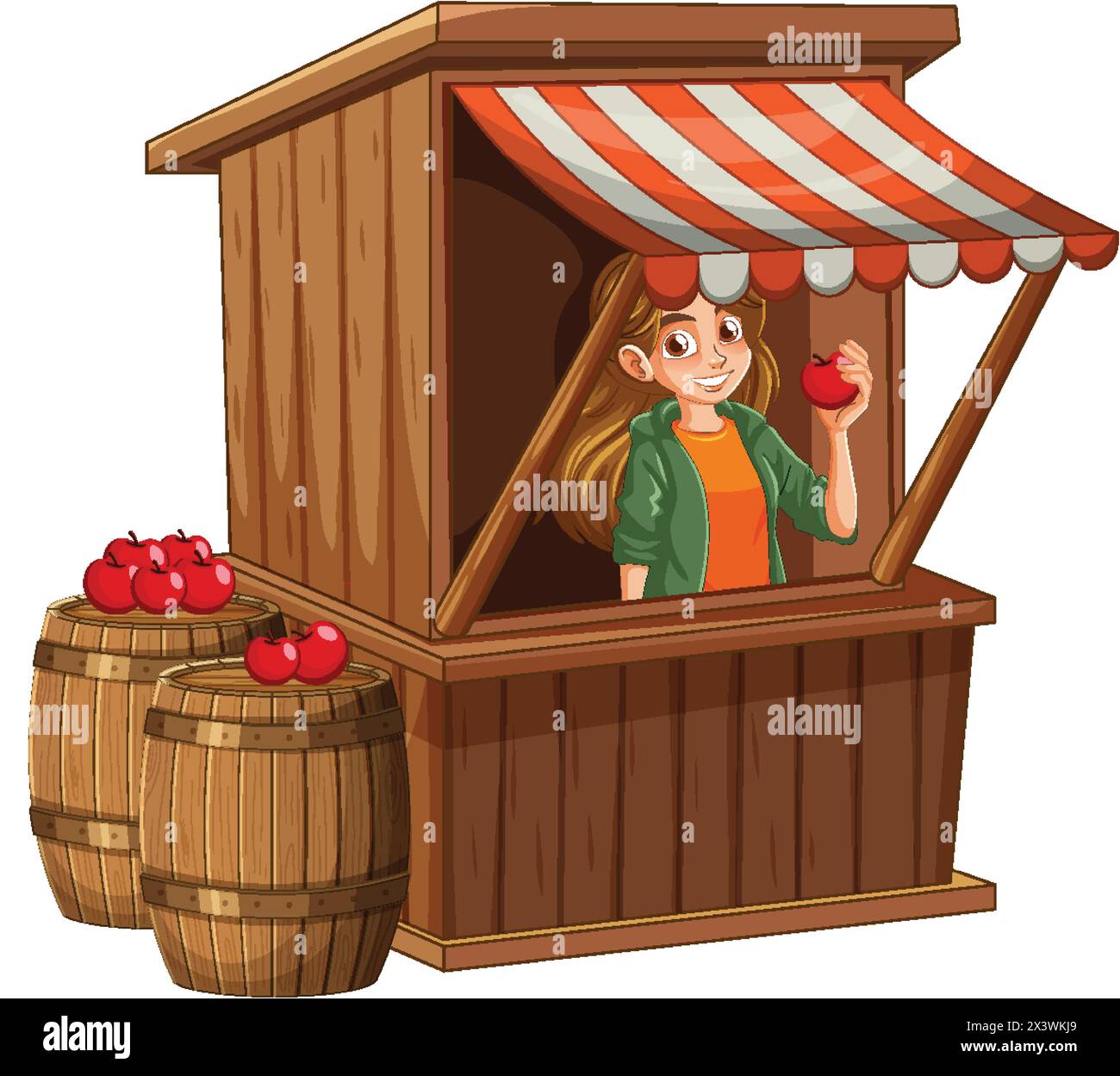 Woman fruit apples Stock Vector Images - Alamy