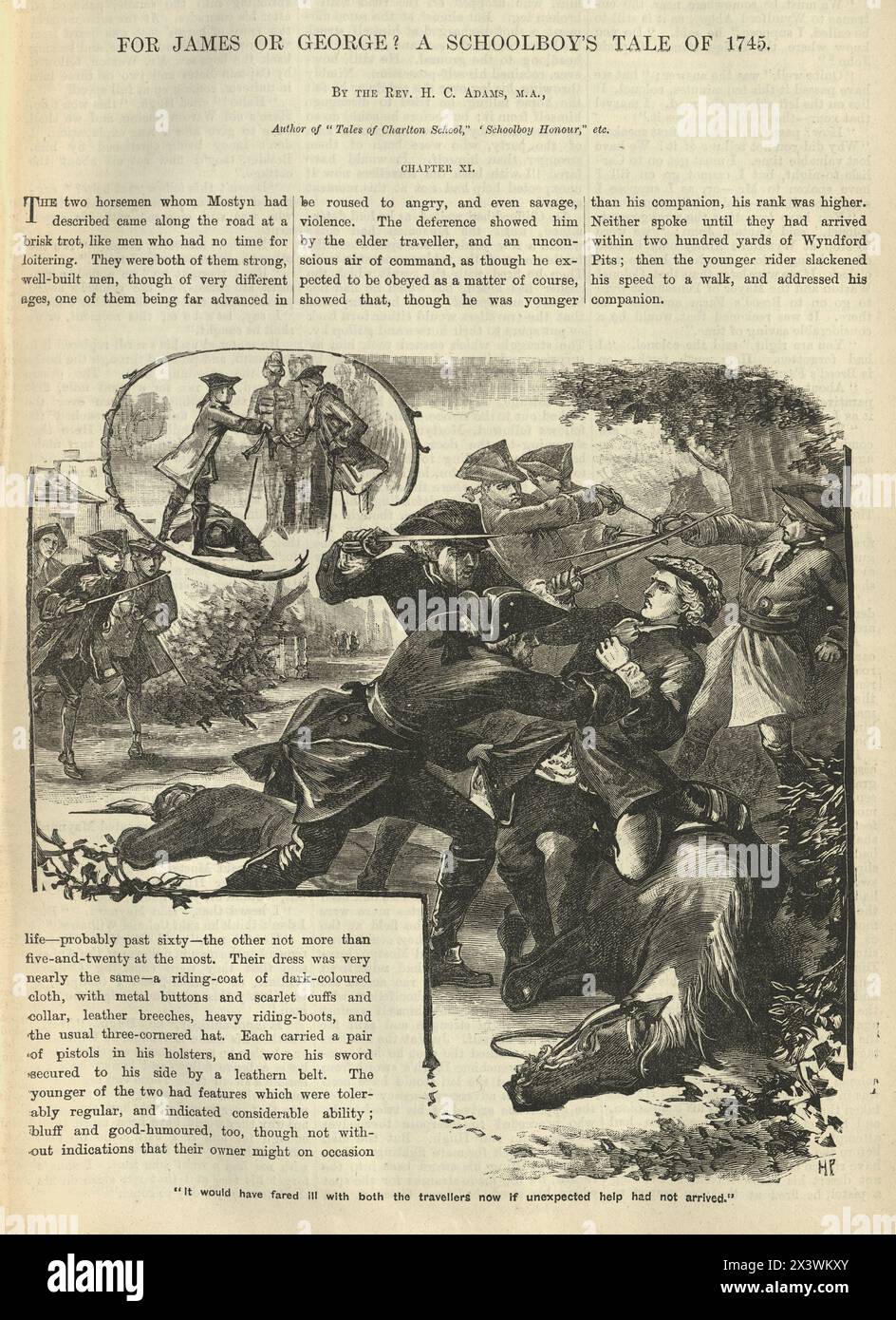 Vintage illustration Fighting during the Jacobite rising of 1745 ...