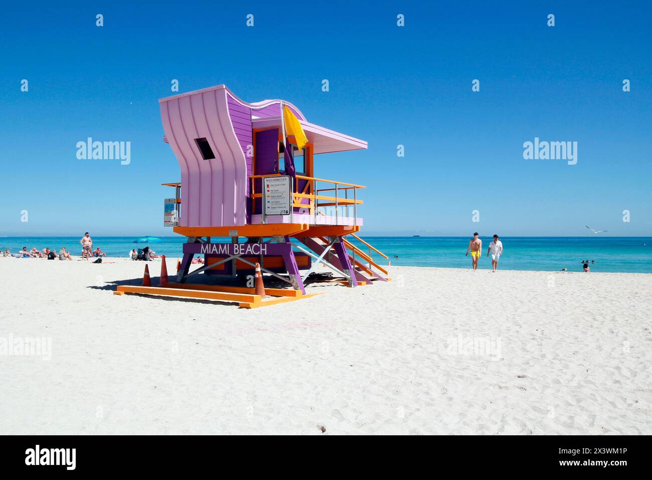 USA. Florida. Miami. Miami Beach. South Beach. The beach. Help station ...