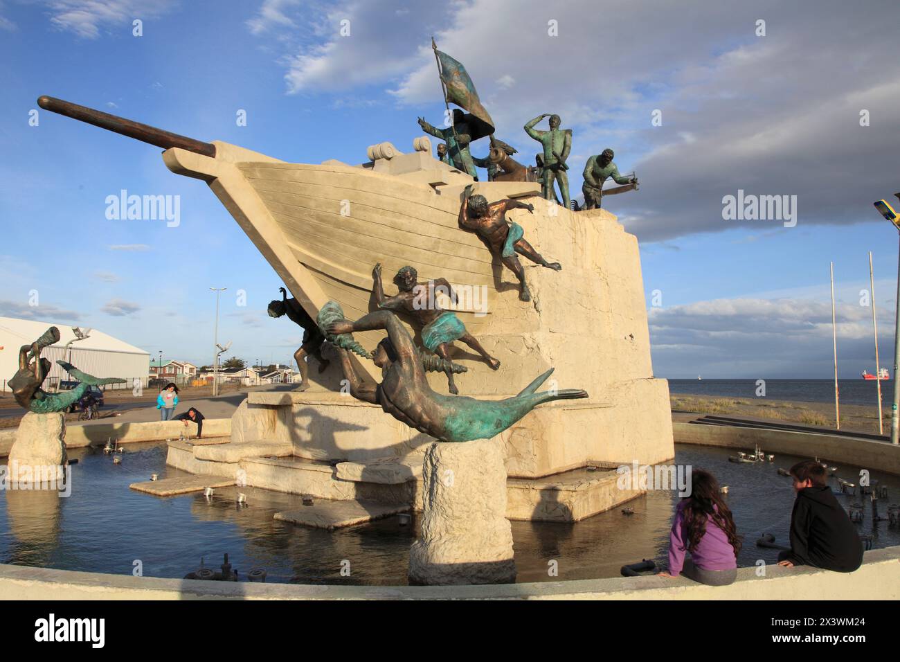 Chile, Magallanes, Punta Arenas, Pedro Sarmiento de Gamboa Monument ...