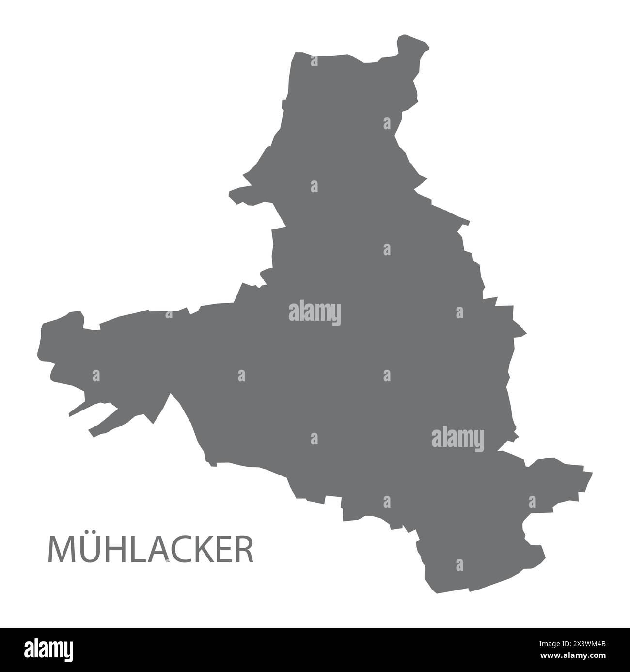Mühlacker German city map grey illustration silhouette shape Stock ...