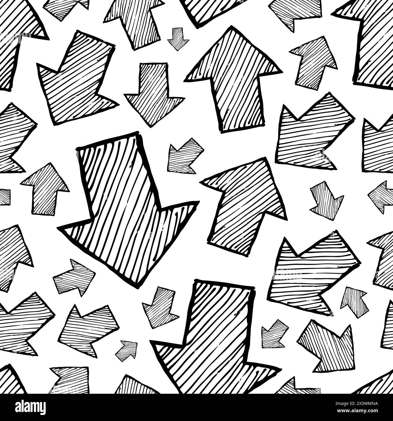 Hand drawn arrows seamless Stock Vector Images - Alamy
