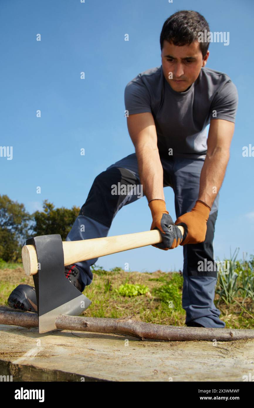 Farmer with axe hi-res stock photography and images - Alamy