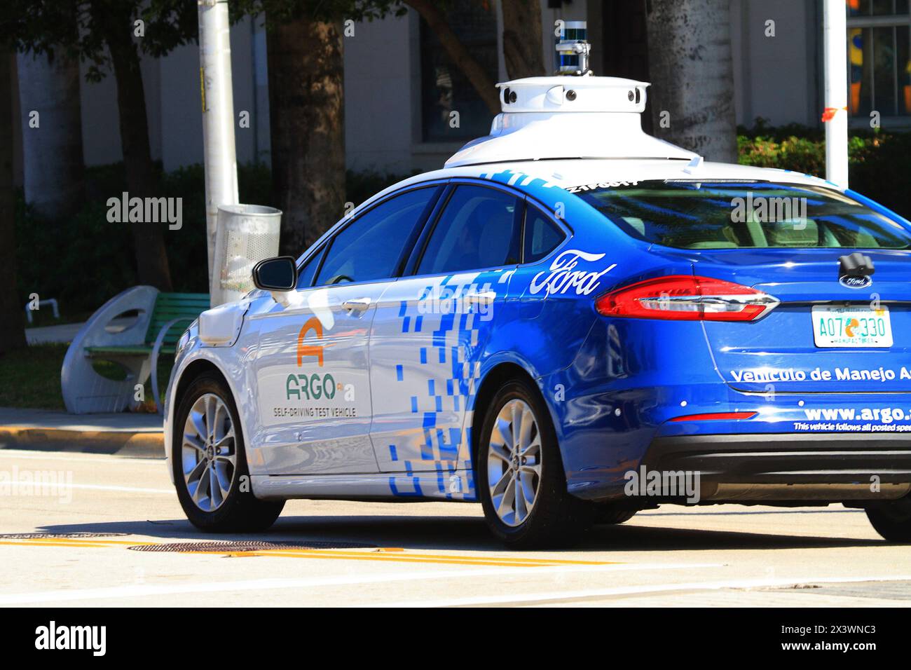 Driverless car in real test on the streets of Miami Stock Photo - Alamy