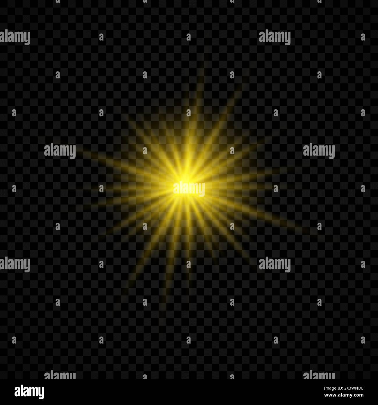 Light effect of lens flares. Yellow glowing lights starburst effects ...
