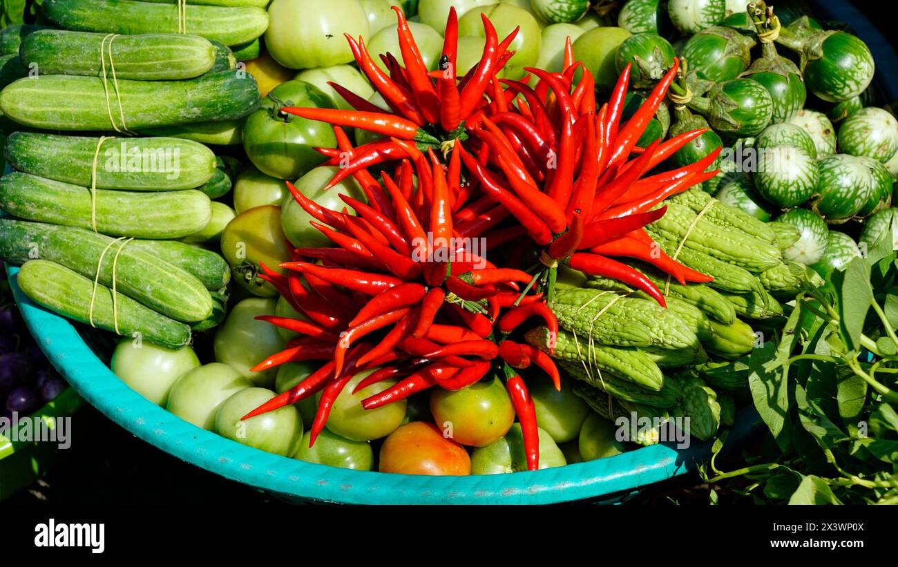 fresh vegetables from food market in phnom penh in cambodia Stock Photo ...