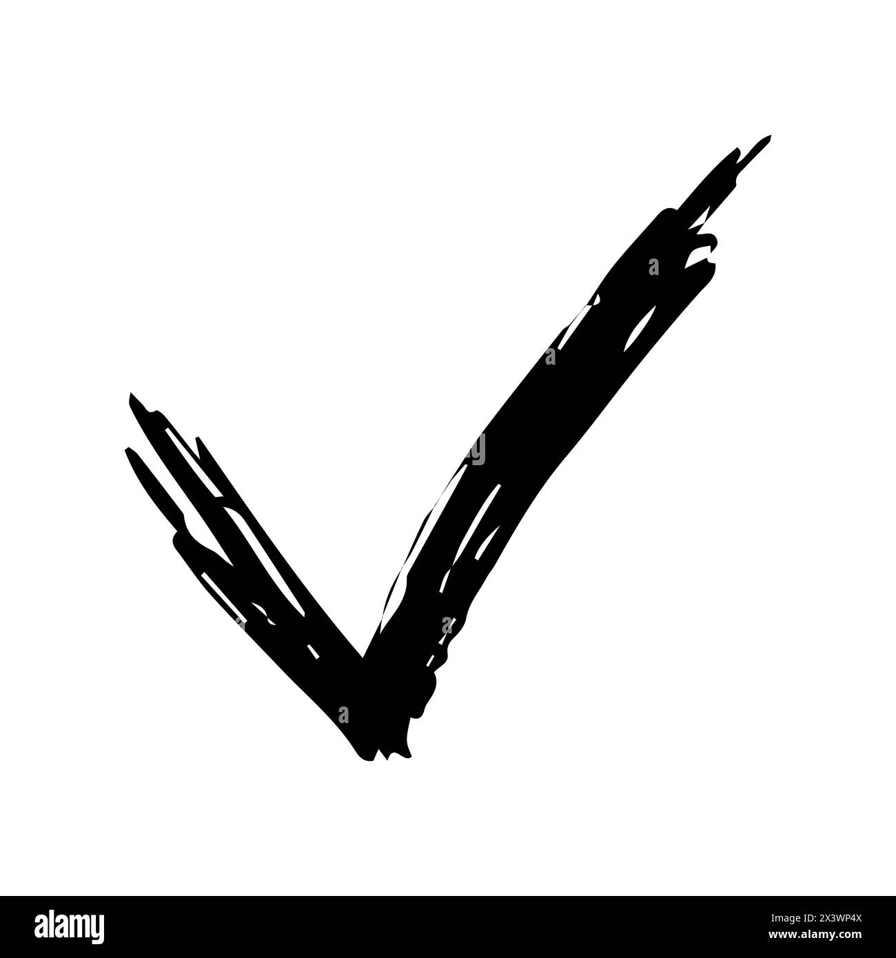 Hand drawn check symbol. Black sketch check symbol on white background ...