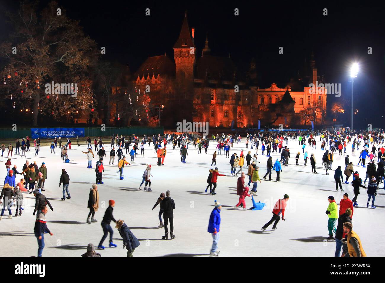 Budapest ice skating vajdahunyad castle hi-res stock photography and ...