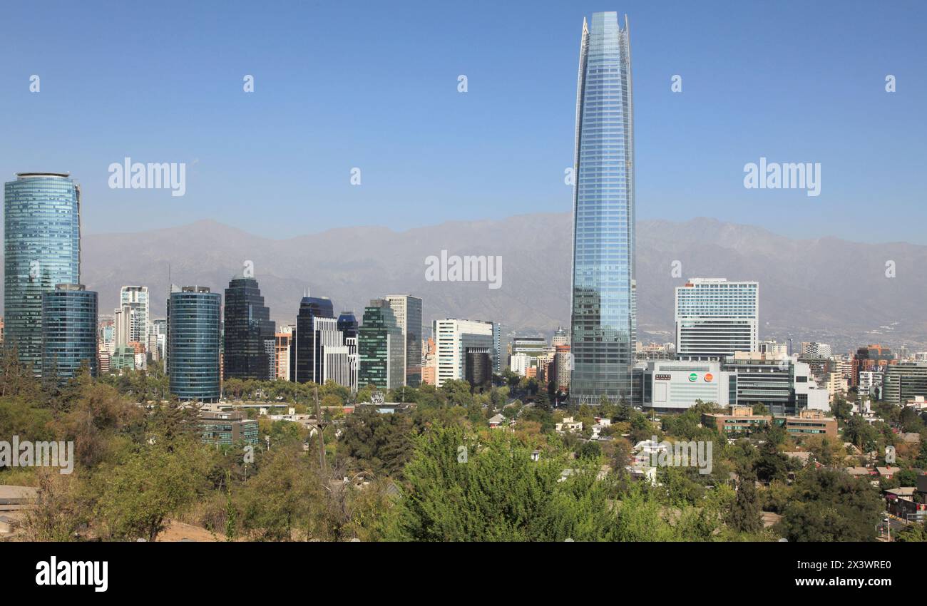 Chile, Santiago, skyline, Costanera Center, Gran Torre Stock Photo - Alamy